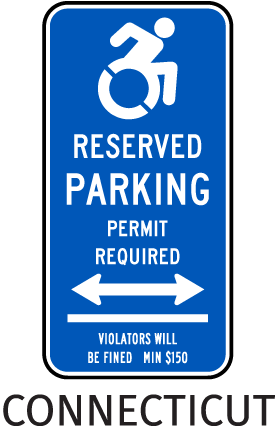 Connecticut Handicap Parking Signs | Orders Over $49 Ship Free